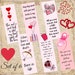 Printable Bookmarks, Valentine's Day Bookmarks, Bookmark Set, Digital ...