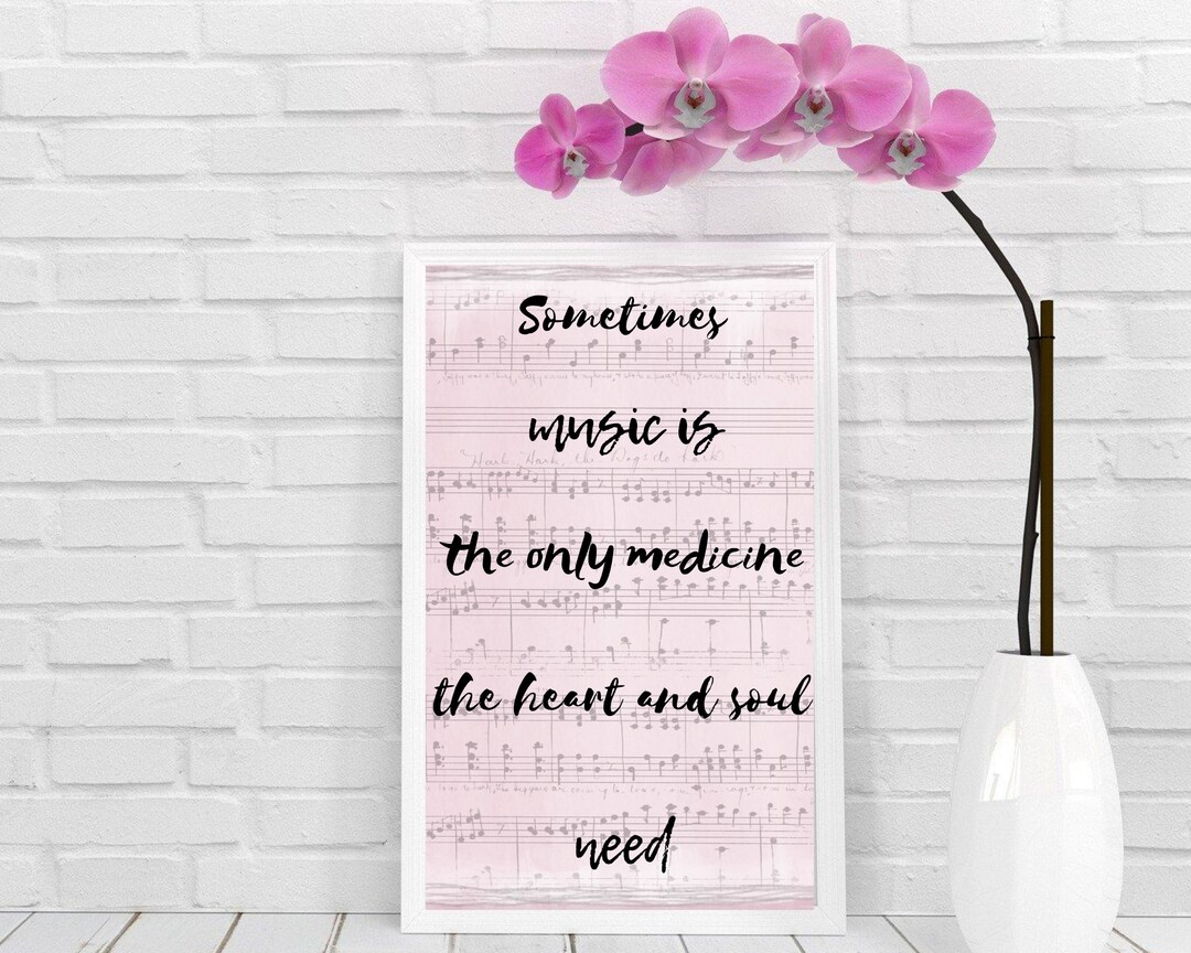 Music Quote Printable, Music Quote Wall Art, Gift for Music Lovers ...