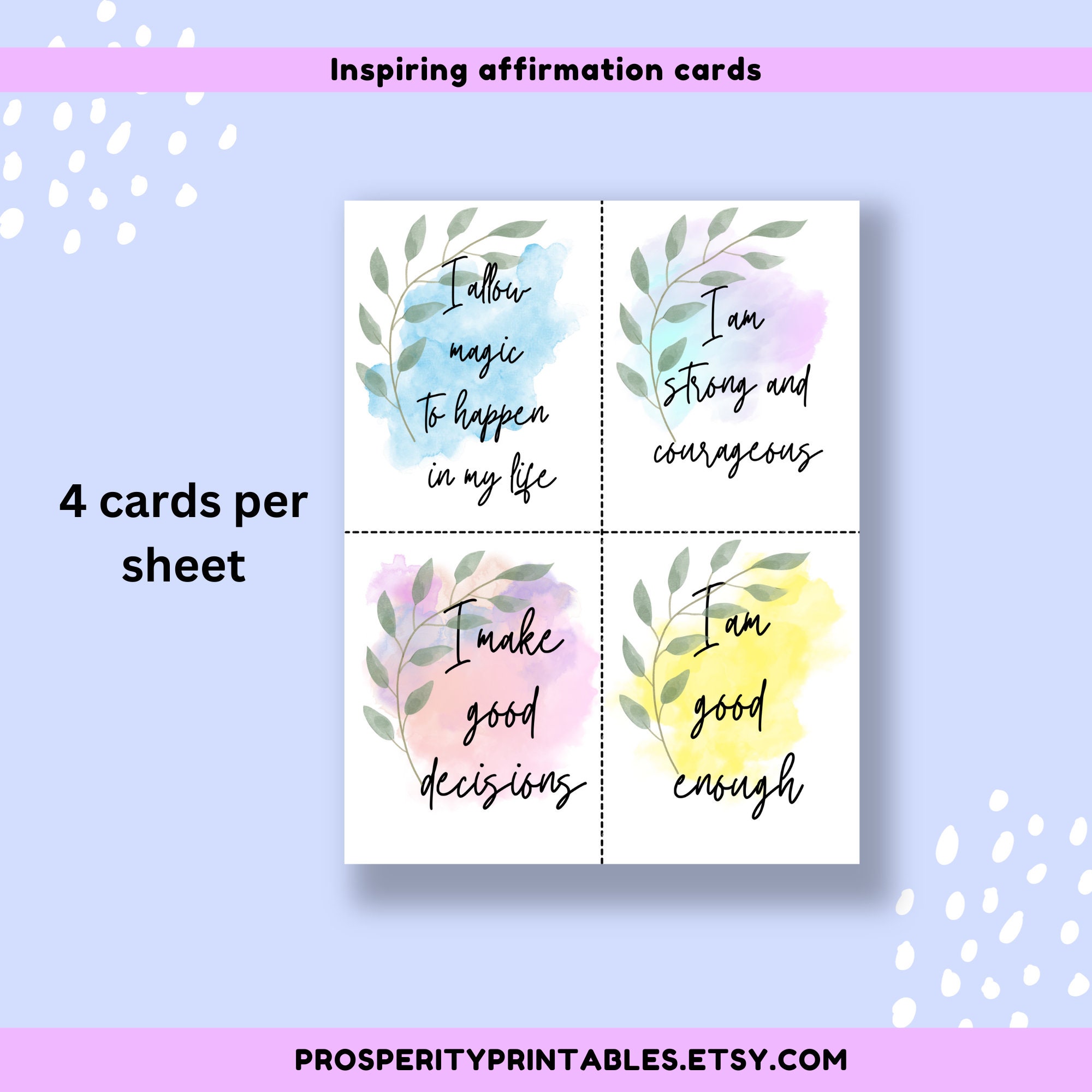 Printable Positive Affirmation Cards Positive Quotes Cards Positive ...