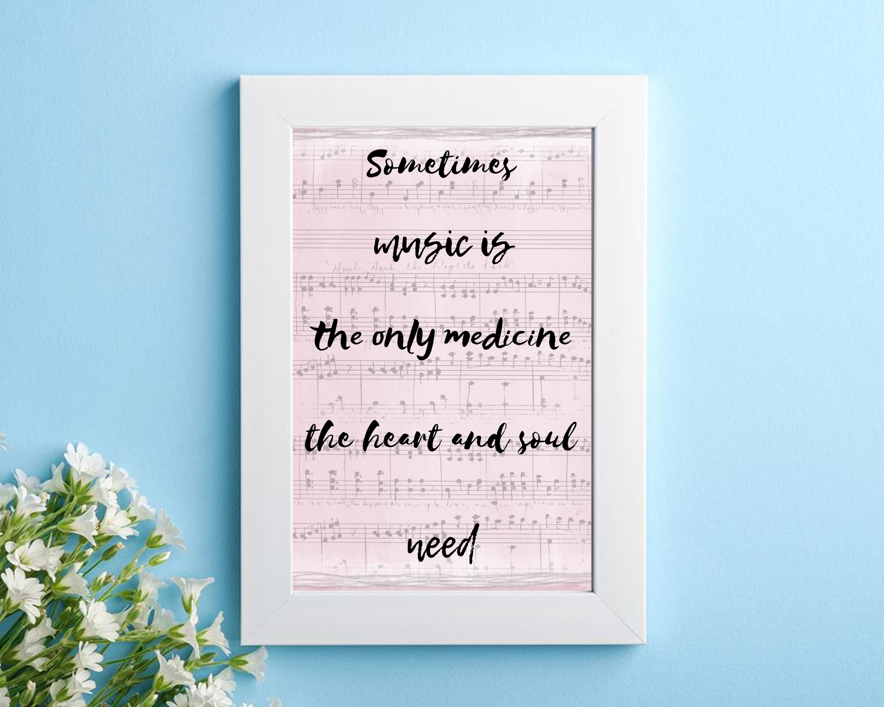 Music Quote Printable Music Quote Wall Art Gift for Music - Etsy