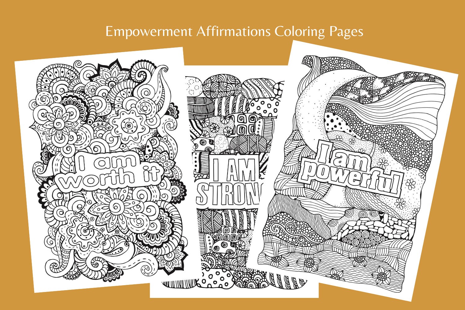 I AM Empowered Adult Coloring Pages | Powerful "i Am" Statements to ...
