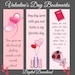 Printable Bookmarks, Valentine's Day Bookmarks, Bookmark Set, Digital ...