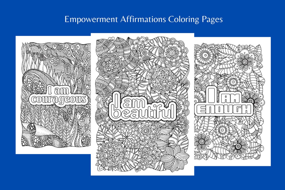 I AM Empowered Adult Coloring Pages | Powerful "i Am" Statements to ...
