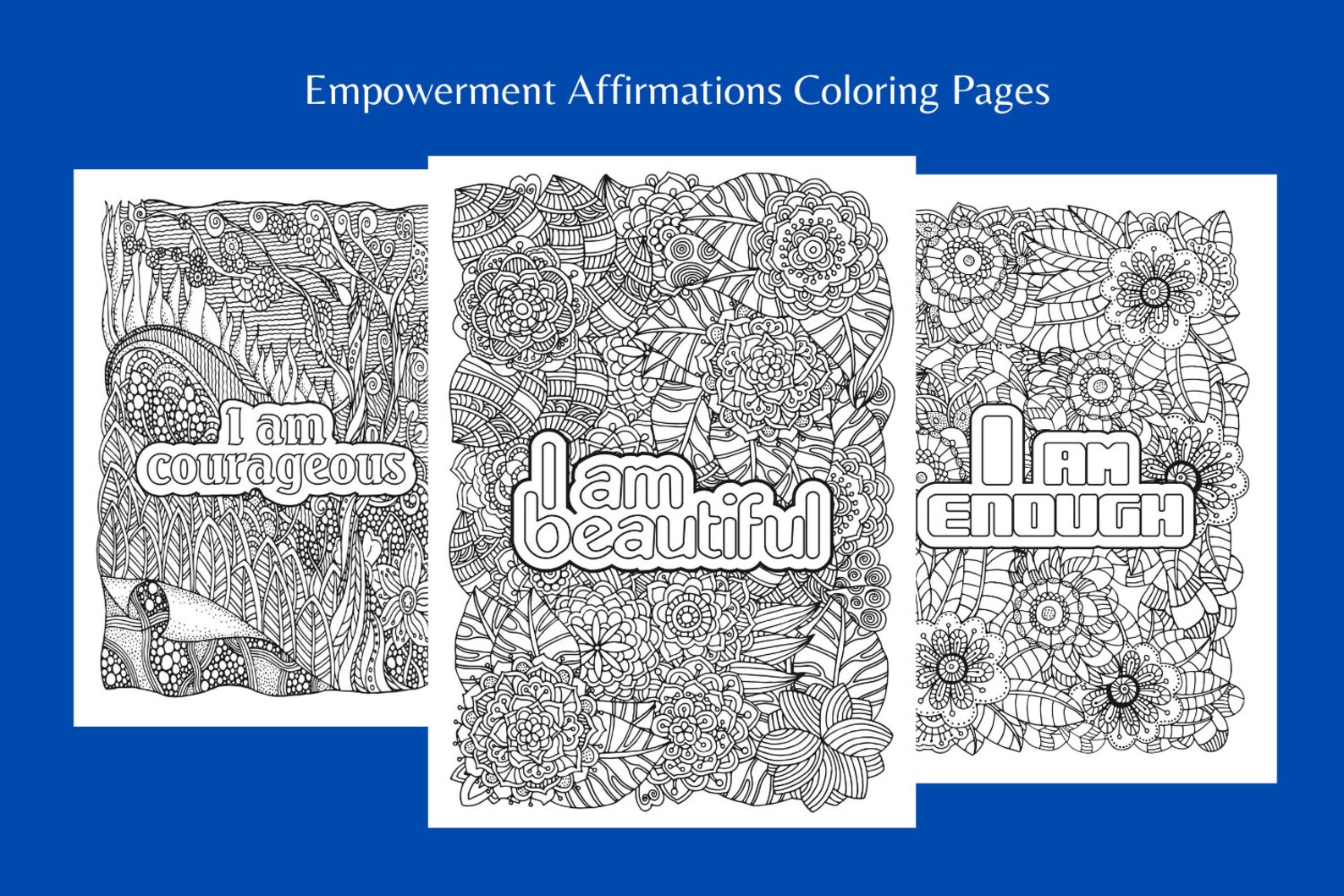 I AM Empowered Adult Coloring Pages Powerful i | Etsy