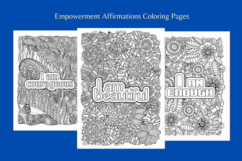 I AM Empowered Adult Coloring Pages | Powerful "i Am" Statements to ...