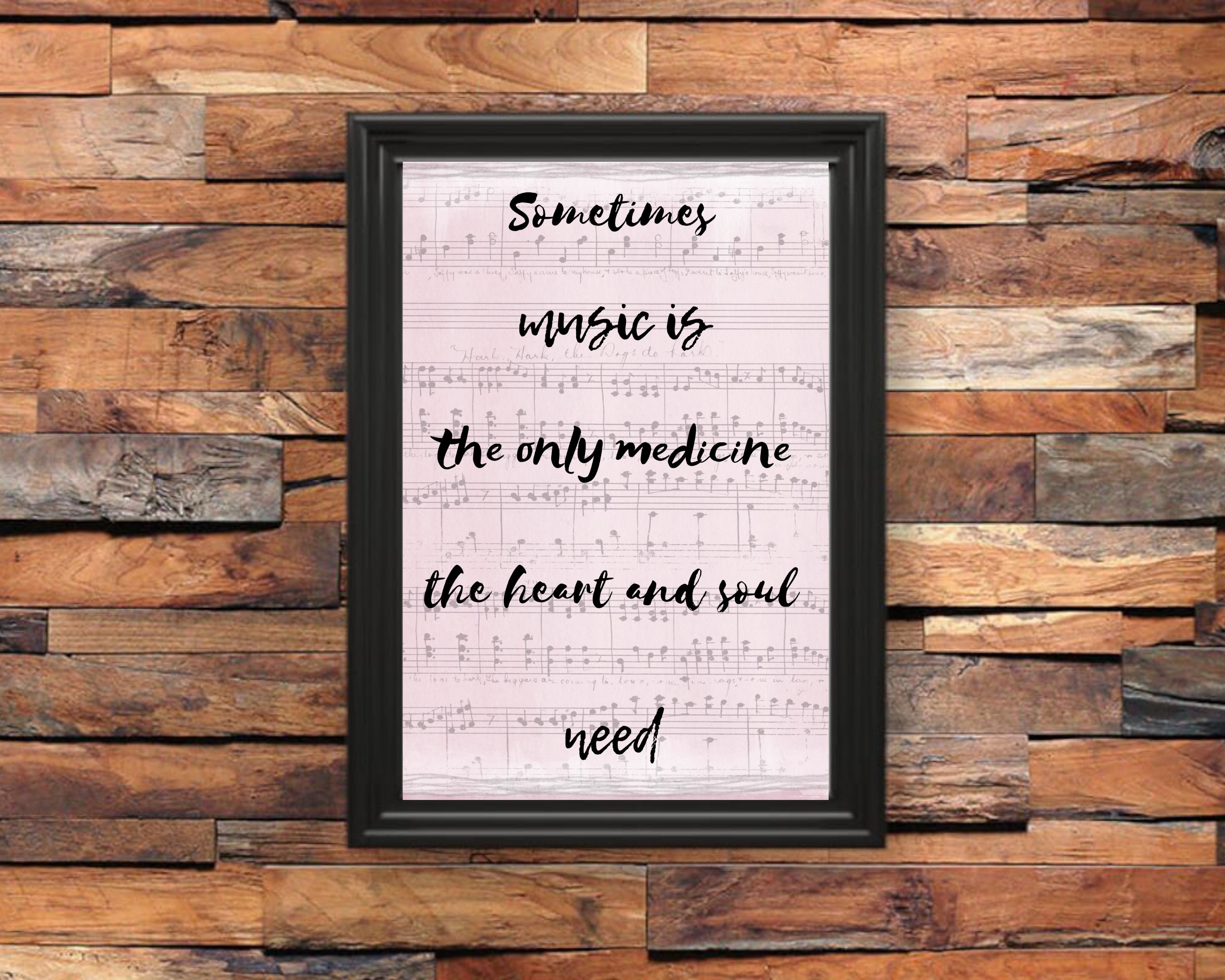 Music Quote Printable Music Quote Wall Art Gift for Music - Etsy