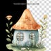 Fairy Tale Watercolor Clipart | Cute Fairies, Mushroom Houses, Gnomes ...