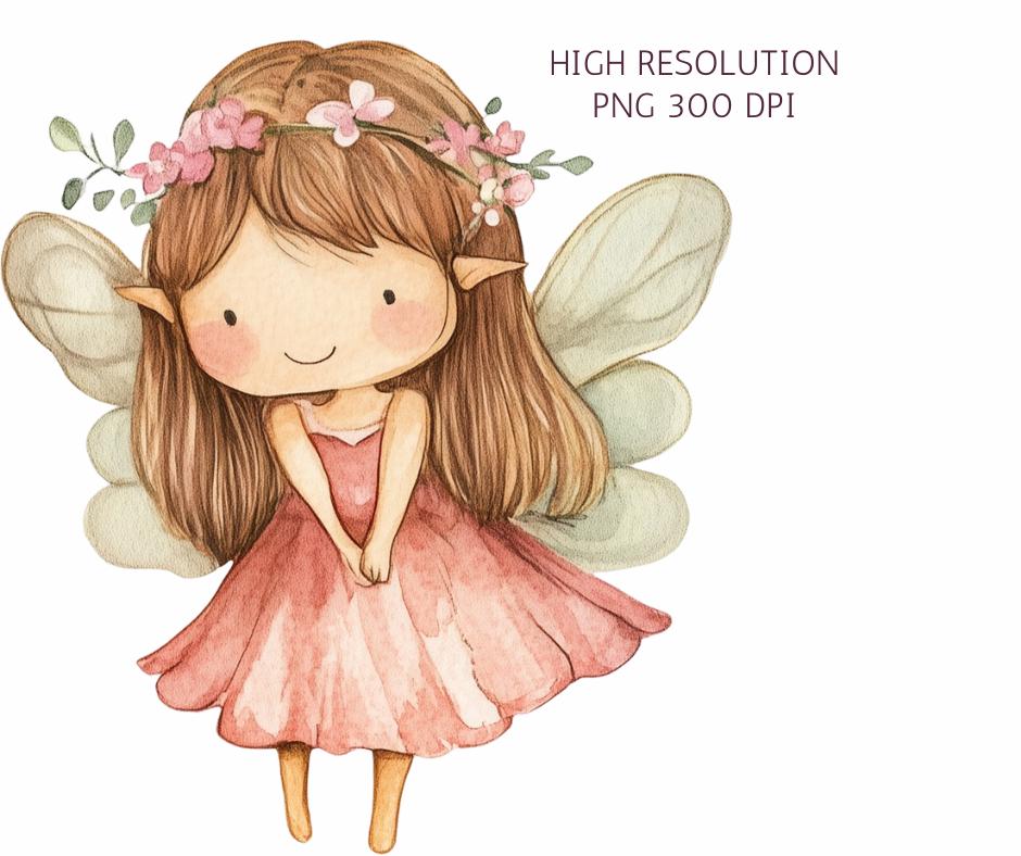 Fairy Tale Watercolor Clipart | Cute Fairies, Mushroom Houses, Gnomes ...