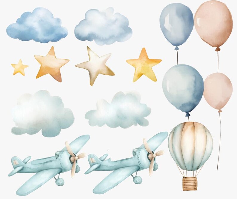 Watercolor Aviator Bear Clipart - PNG Cute Bear Illustrations, Nursery ...