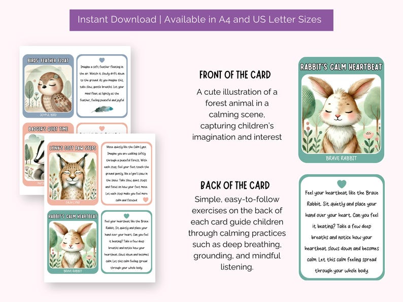 Calming Brake Cards for Kids, Printable, Editable Template, Mindfulness ...