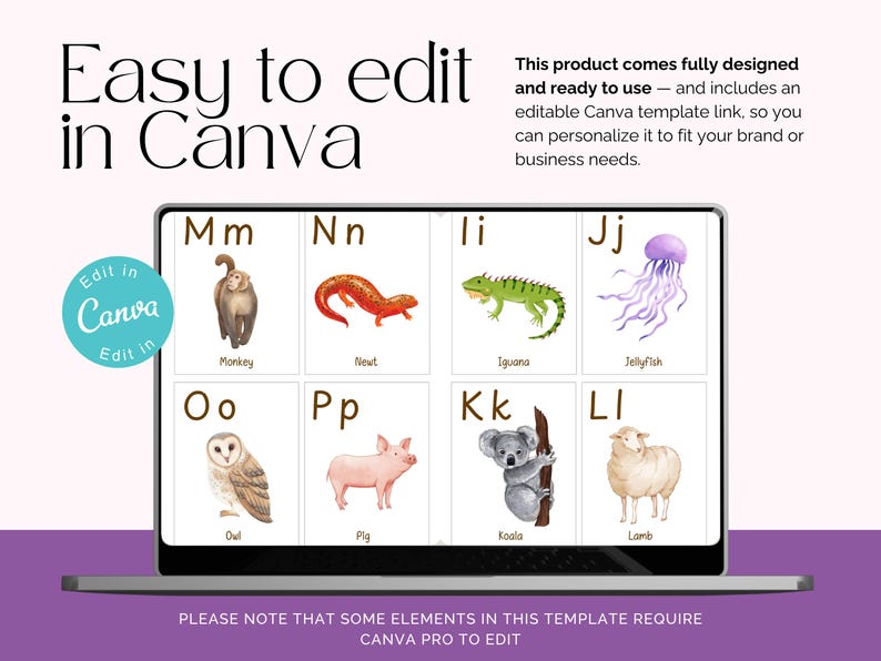 Animal Alphabet Cards, ABC Flashcards, Montessori Materials ...