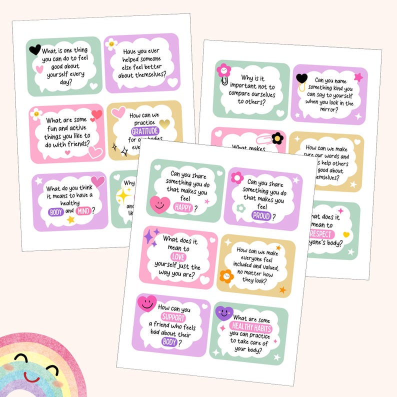 Body Positivity Cards for Kids | Canva Template | Body Positivity | PLR ...