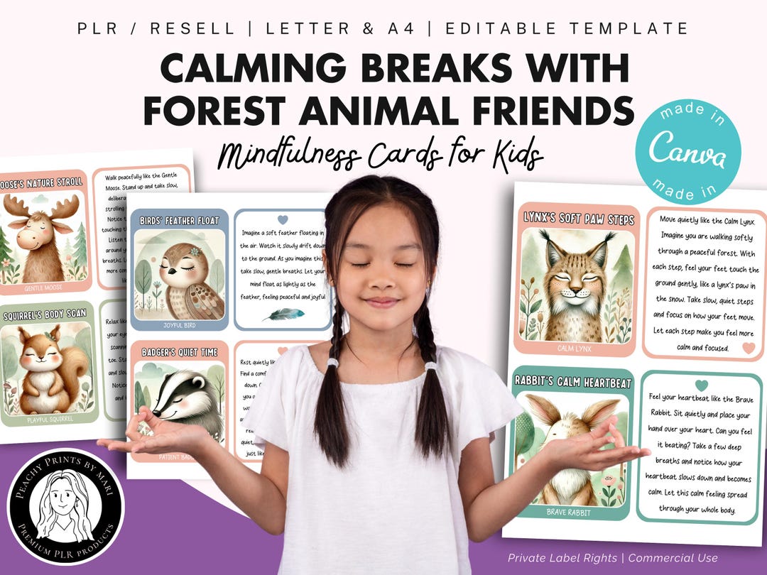 Calming Brake Cards for Kids, Printable, Editable Template, Mindfulness ...