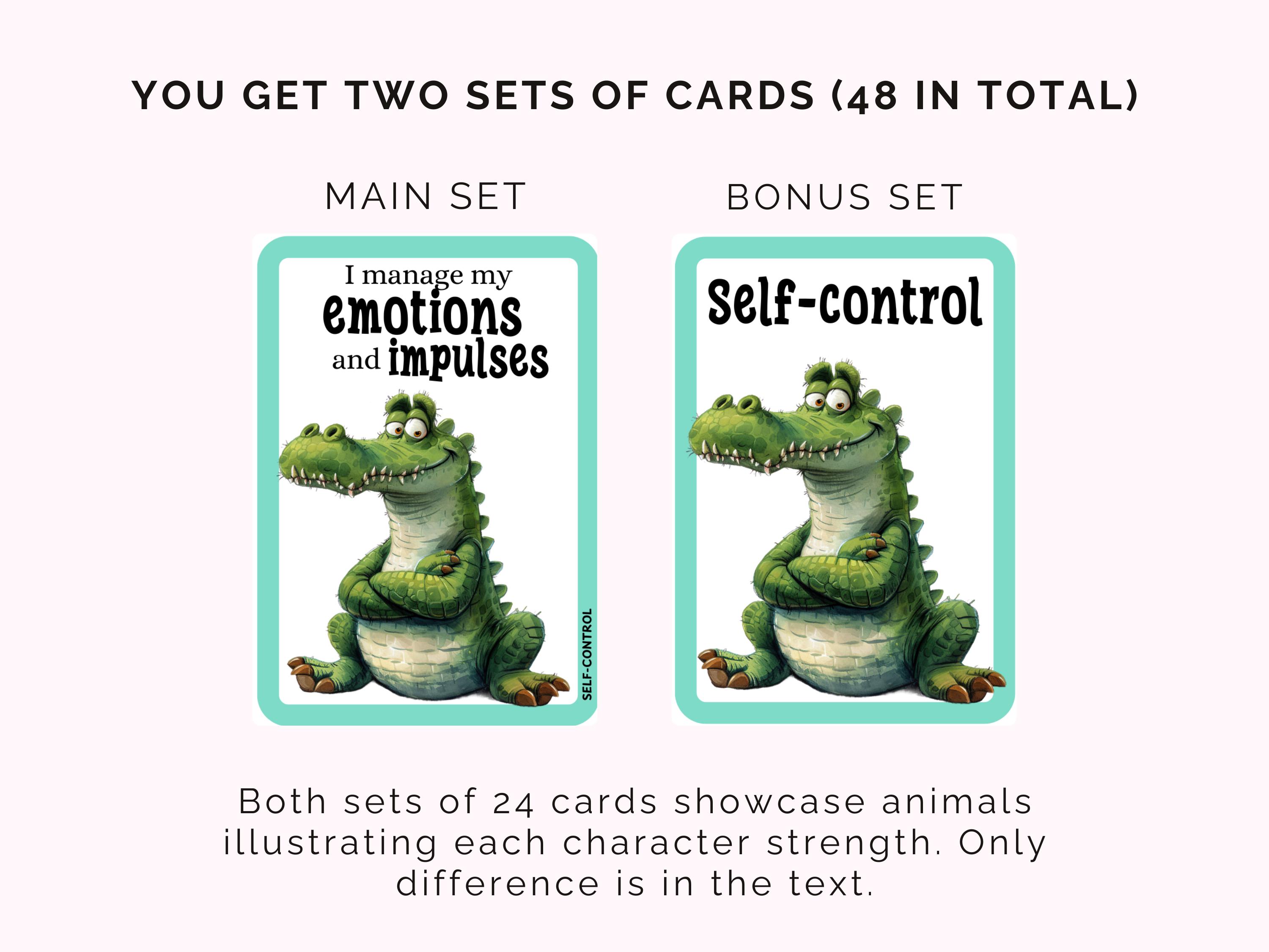 Character Strenghts Cards for Kids, Editable Template, Canva, Positive ...