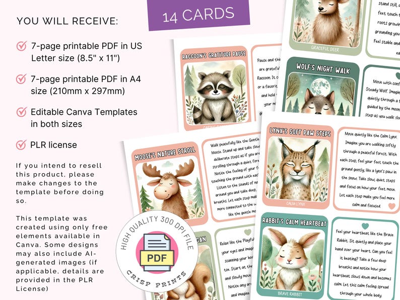 Calming Brake Cards for Kids, Printable, Editable Template, Mindfulness ...