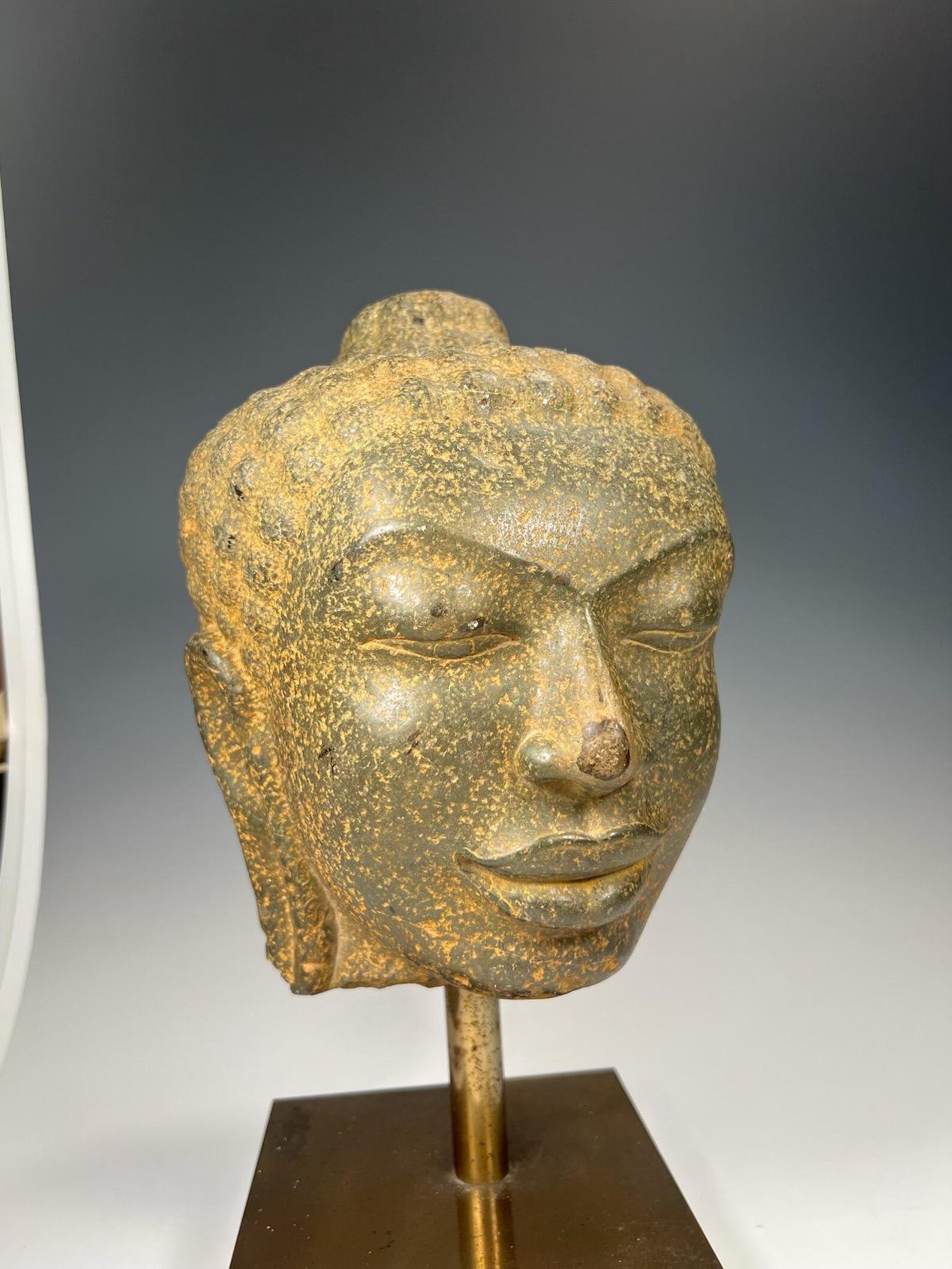 Fine Khmer Bayon Cambodia Carved Stone Head of Vishnu or Buddha Ca. 12 ...