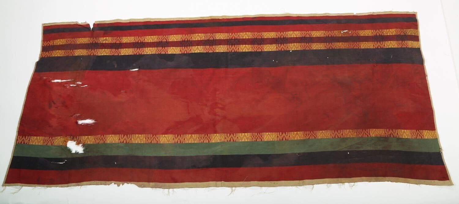 Pre-columbian Nazca / Huari Mantle Geometric Embroidered Strips Ca. 650 ...