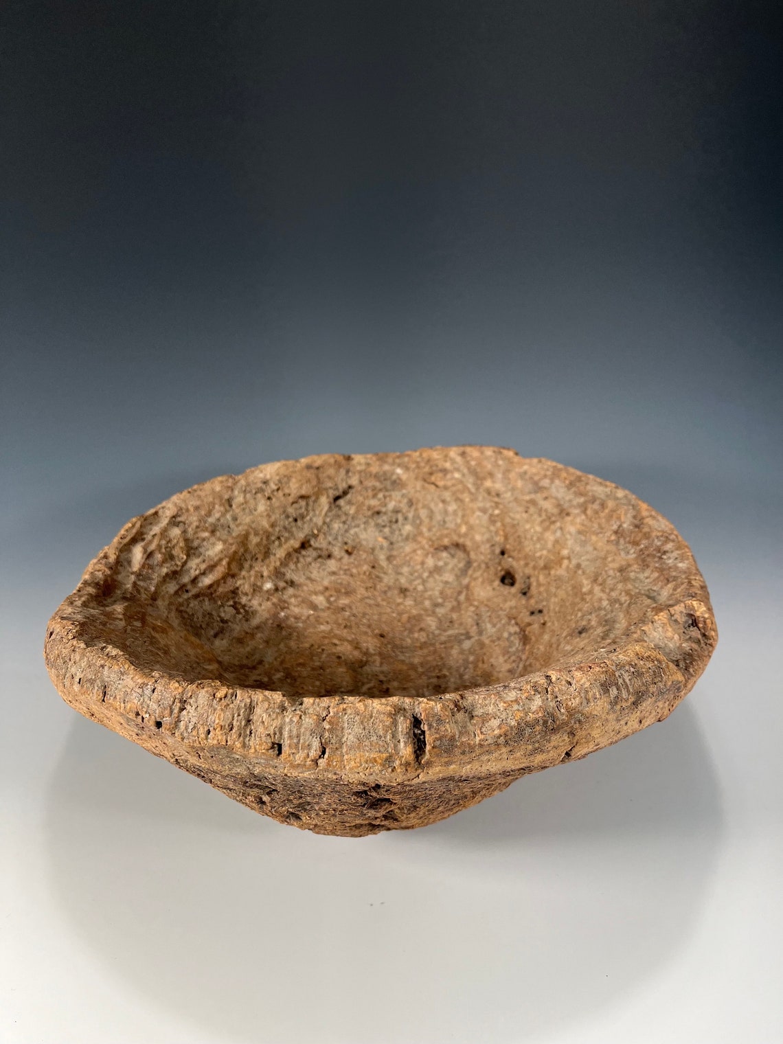 Fine Rare Unknown Peoples Pre Historic Driftwood Carved Bowl Ca. 15 ...