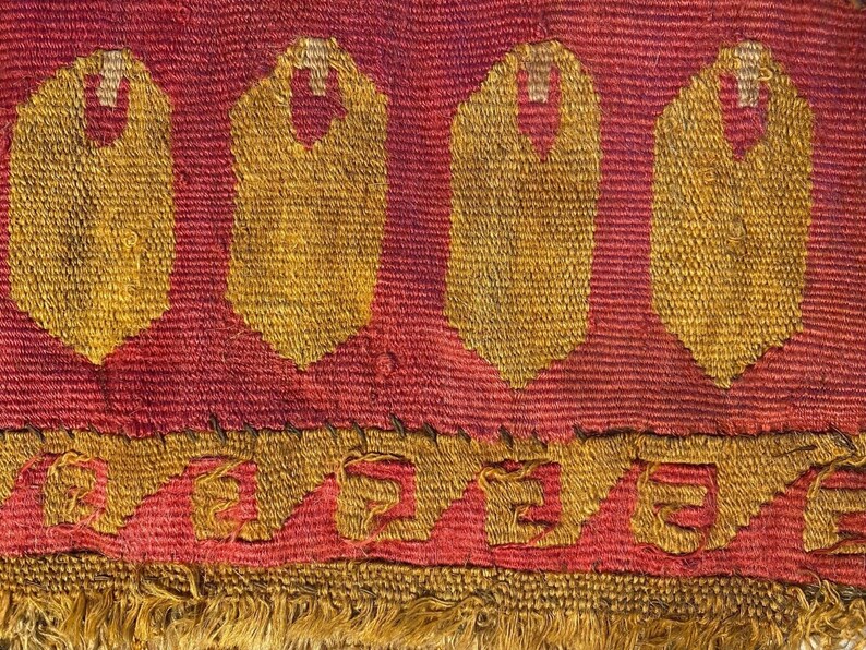 Pre-columbian Peru Central Coast Chancay Embroidered Chili Decor Turban ...