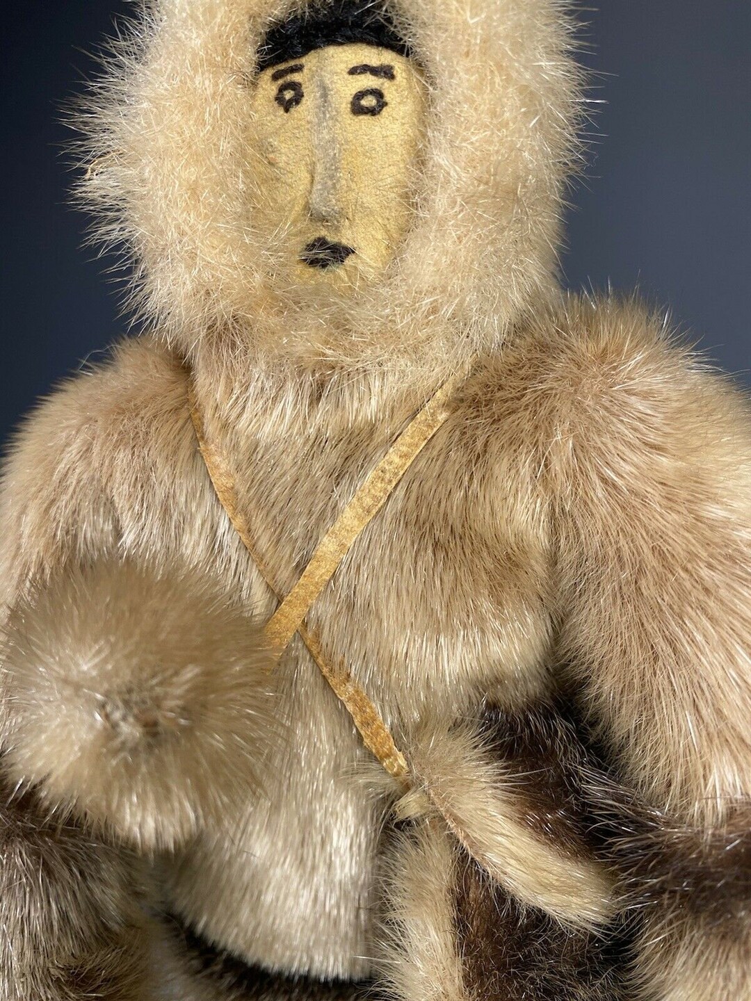 Alaska or Canada Inuit Natural Fiber & Hide Doll Ex. Stowell Coll. Ca ...