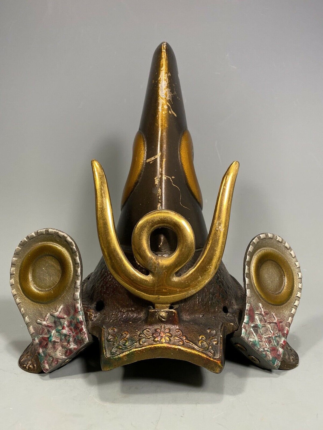 Fine Japan Japanese Mixed Metal Replica Armor Conical Shaped Helmet Ca ...