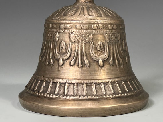 Fine Tibet Tibetan Bronze Temple Hand Bell W/ Dorje Shaped | Etsy