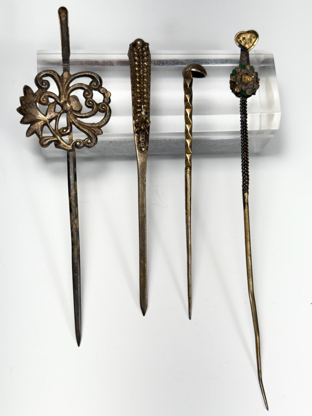 Lot of 4 Spanish Colonial Silver Plated Tupu Pin Hair Pin Ca. 19-20th ...