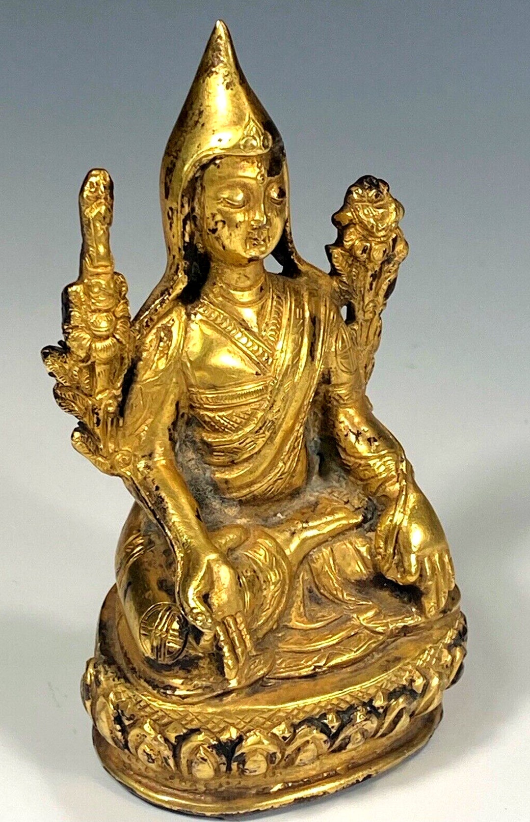 Very Fine Old Sino Tibetan Tibet Himalayan Gilded Bronze Statue of ...