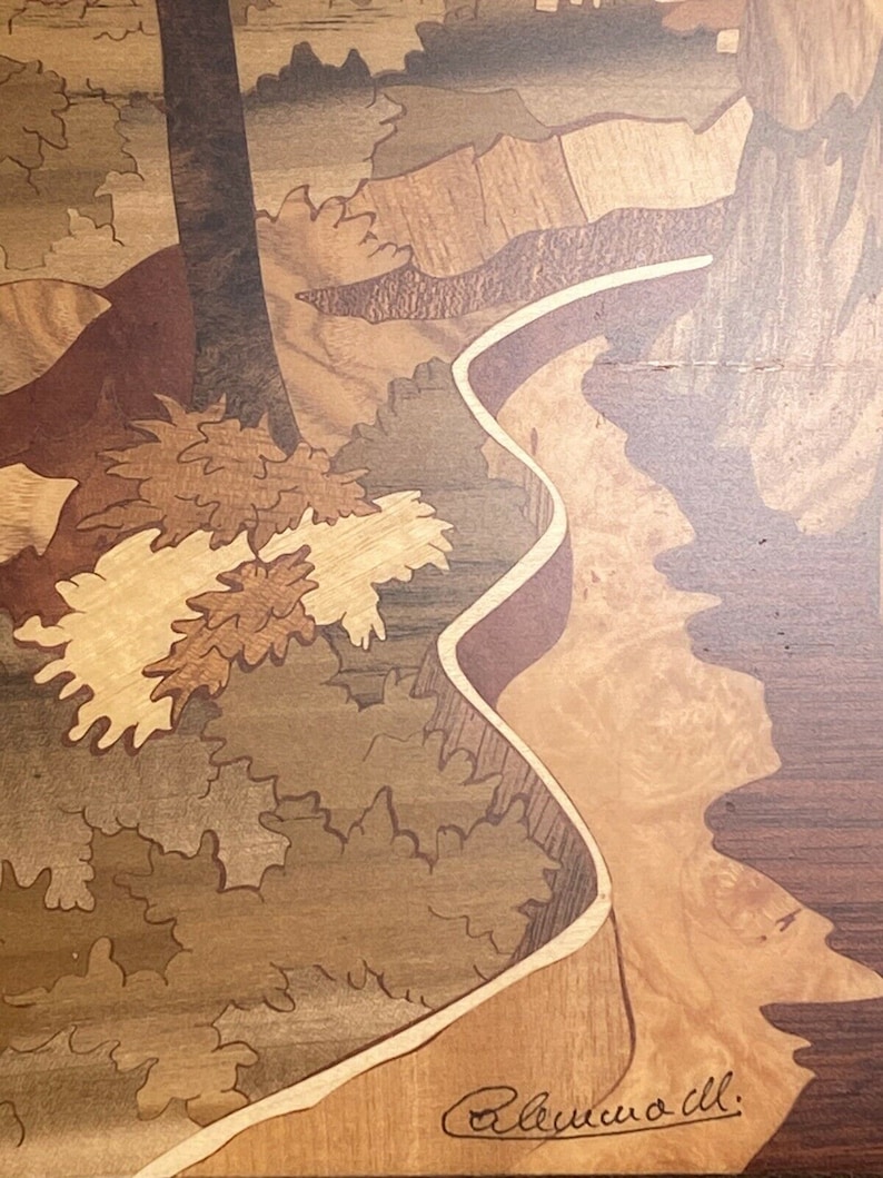 Italian Italy 12 Wood Marquetry Landscape Panel by Mariorita Anacapri ...