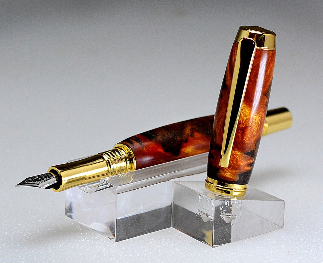 Gold Colored Fountain Pen in Hybrid Body - Etsy