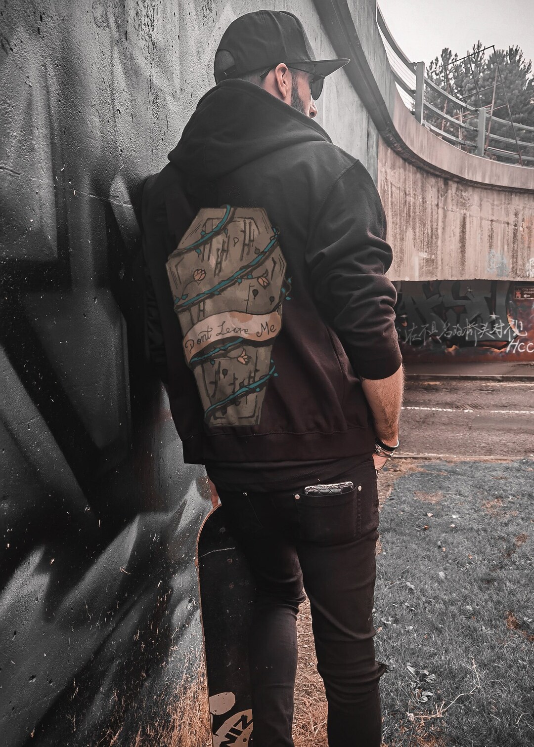 Mens Gothic Style, Zip up Hoodie Him, Coffin Jumper Gift, Dark Humour ...
