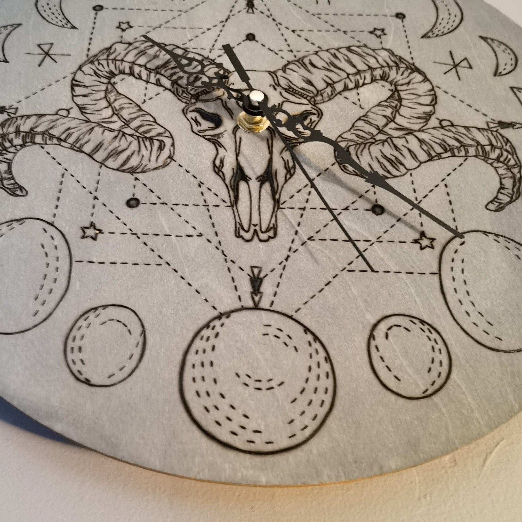 Wall Mounted Clock Wiccan Clock Gothic Home Decor Hand Crafted | Etsy