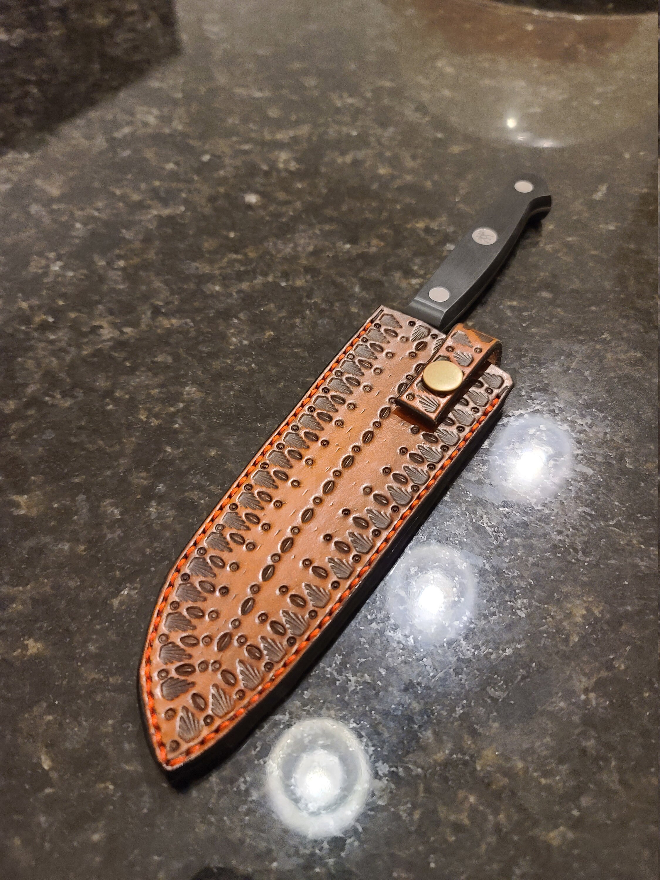 Custom Leather Kitchen Knife Sheath | Etsy
