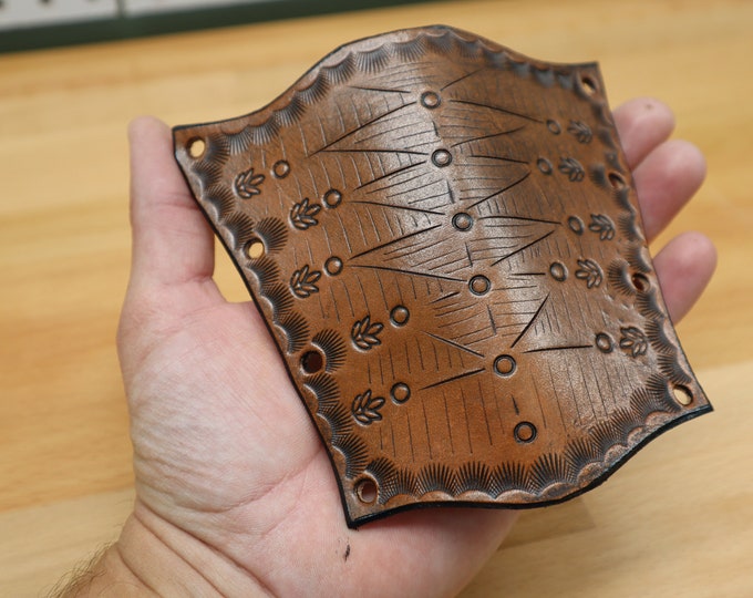 Leather Overstrike Guard for Axe - Tooled Medium Brown - Etsy