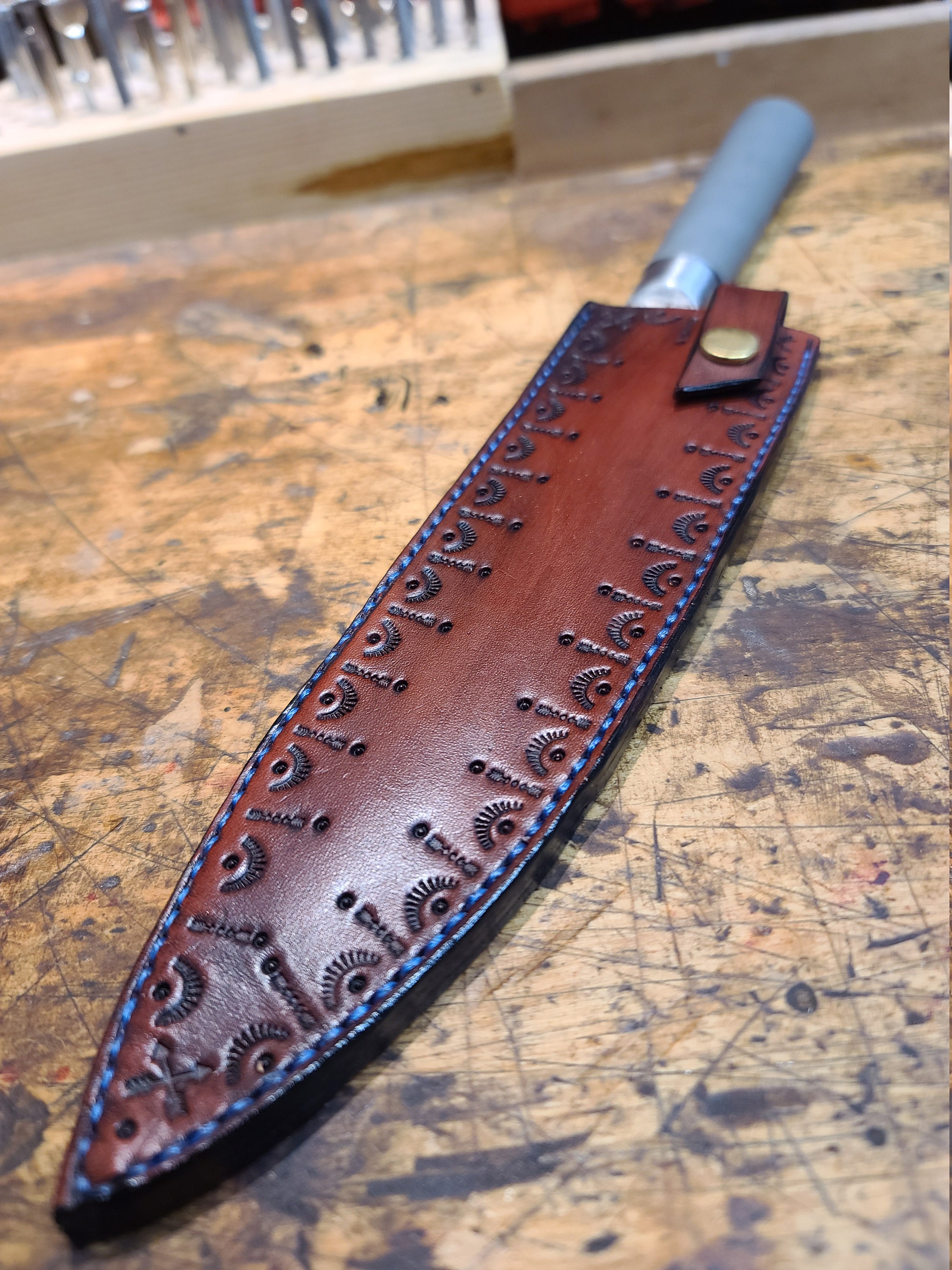 Custom Leather Kitchen Knife Sheath | Etsy