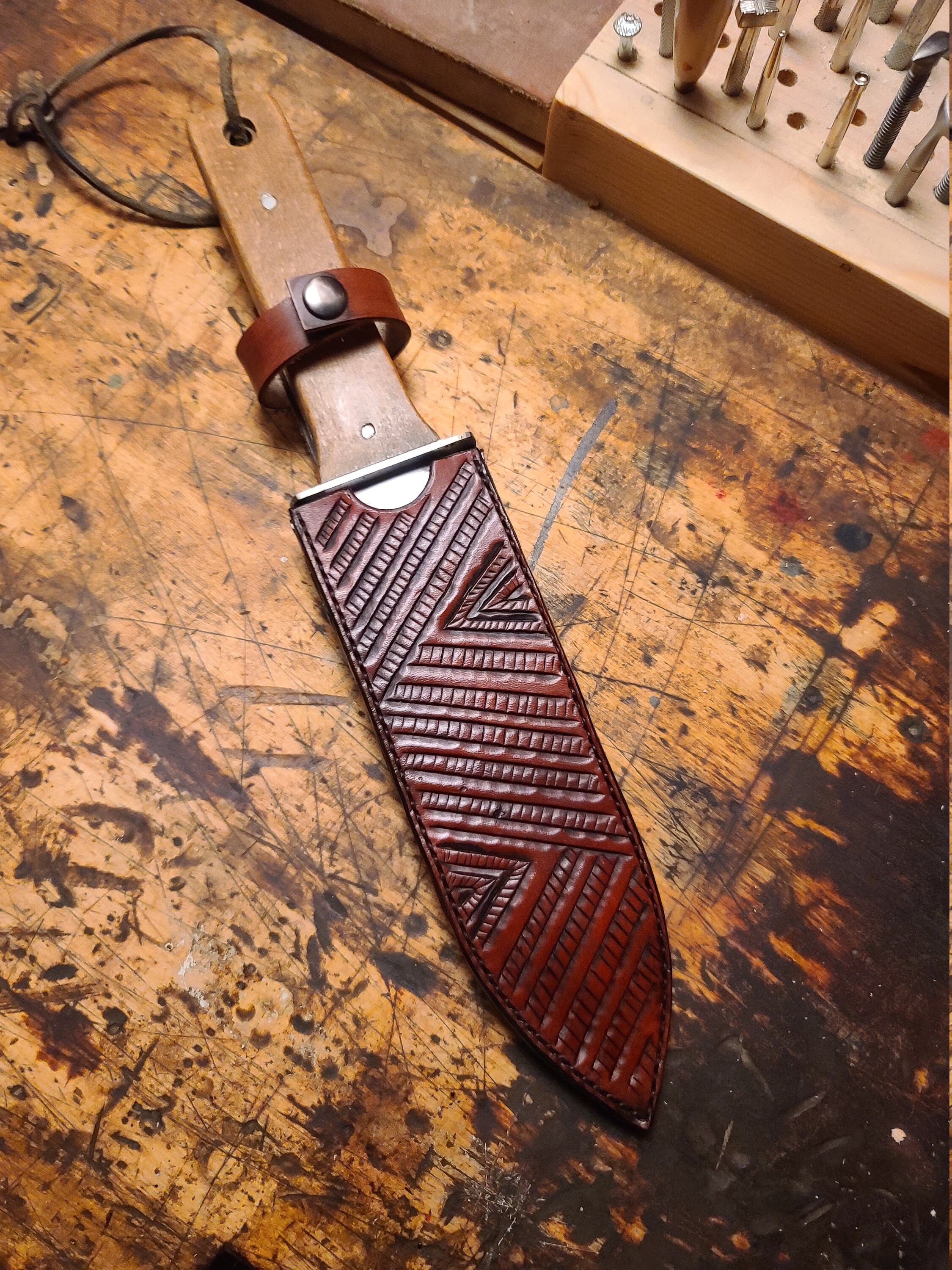 Tooled Leather Hori Hori Garden Knife Sheath | Etsy