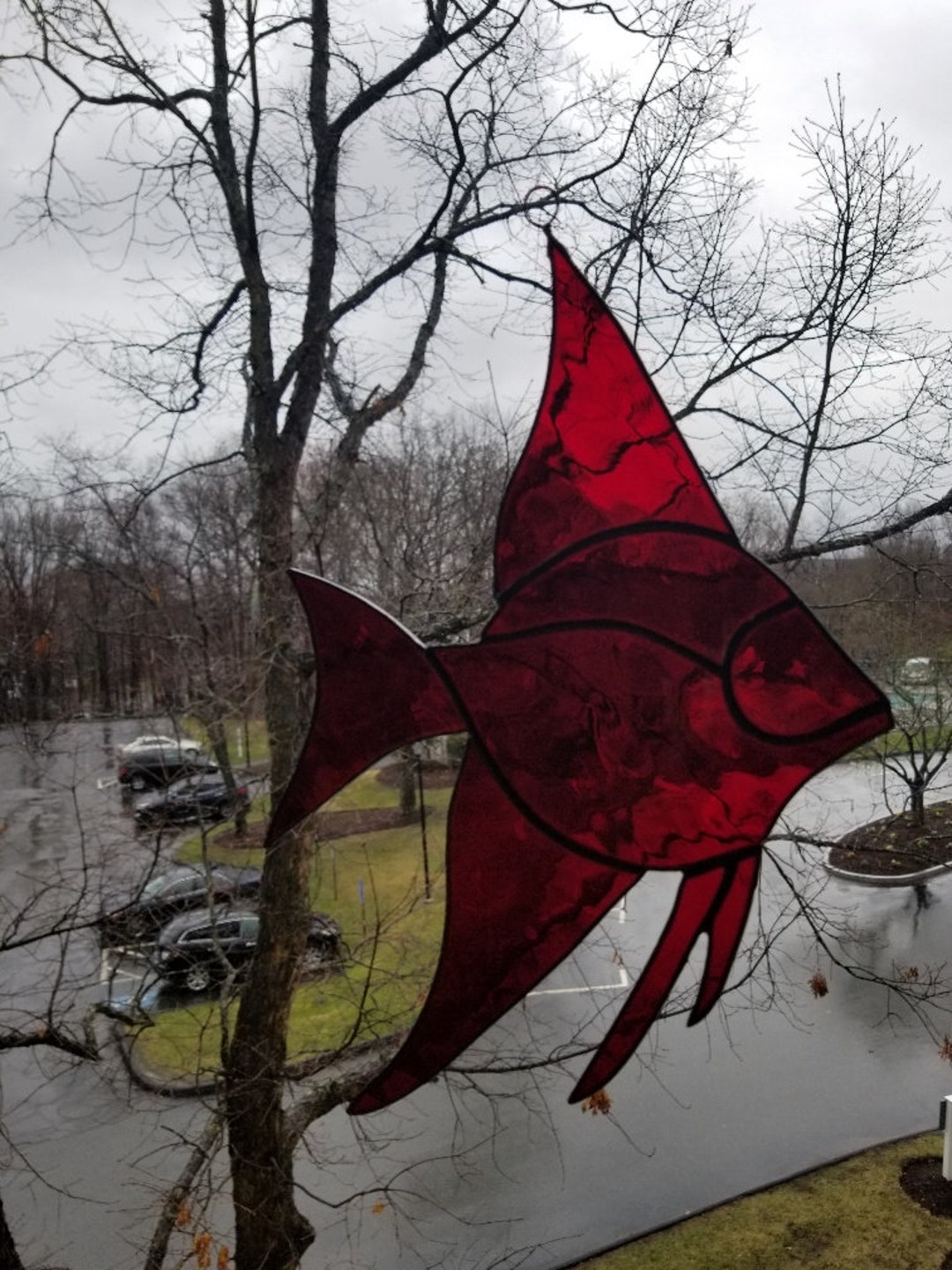 STAINED GLASS Sun Catchers – Red Fish 12"x9" - Etsy