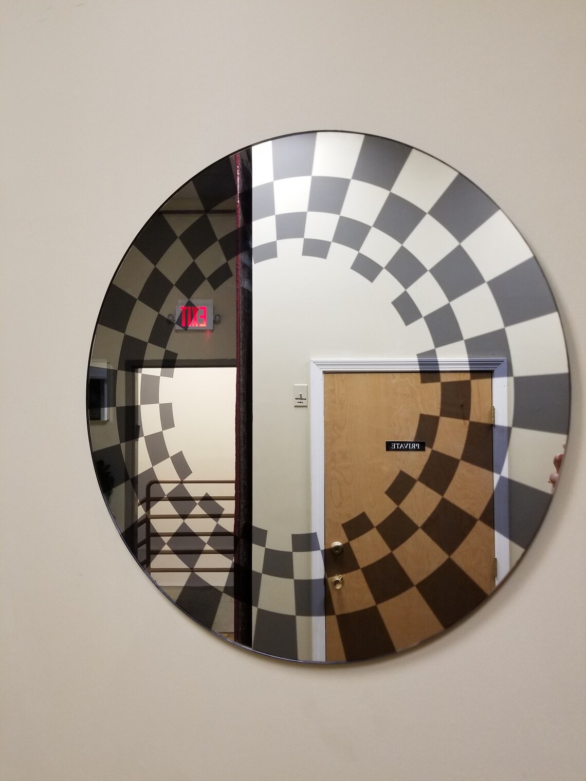 WALL DECORATIVE MIRROR Round Checkered - Etsy