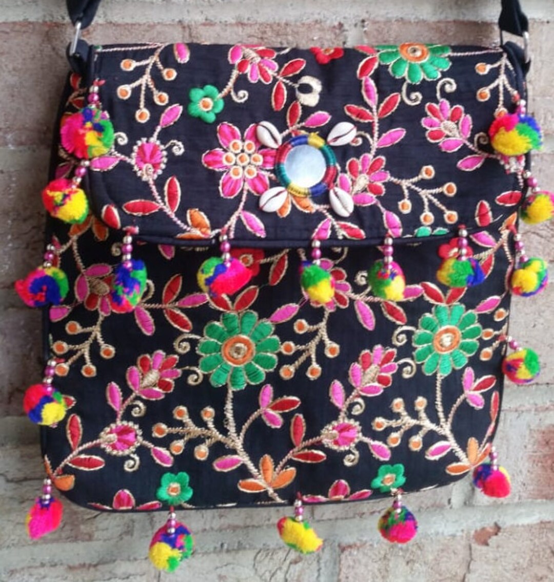 Handmade Ethnic Embroidered Floral Theme Banjara Foldover Clutch Purse ...