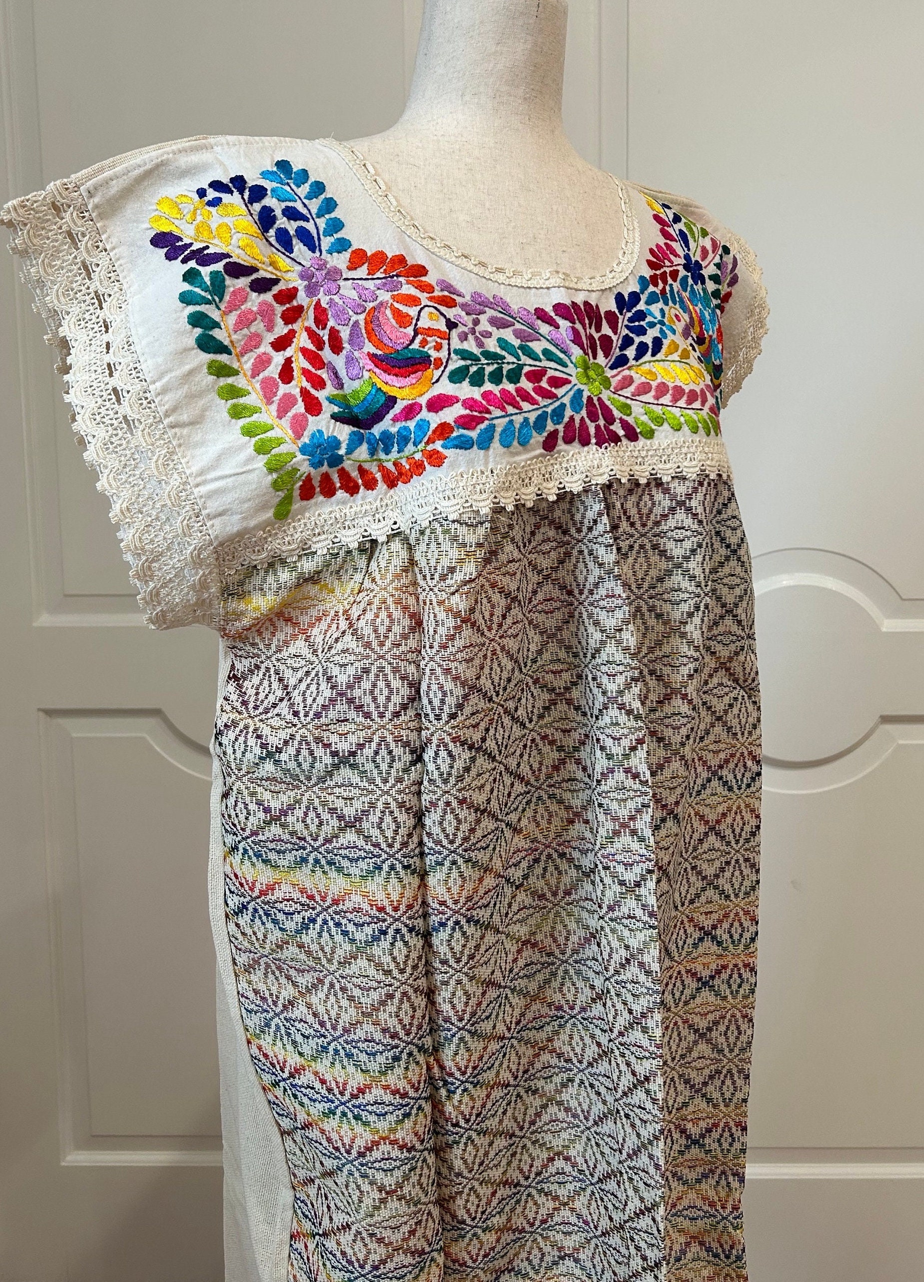 Paloma Embroidered Mexican Dress is Made in Oaxaca Mex. Hand Loom ...