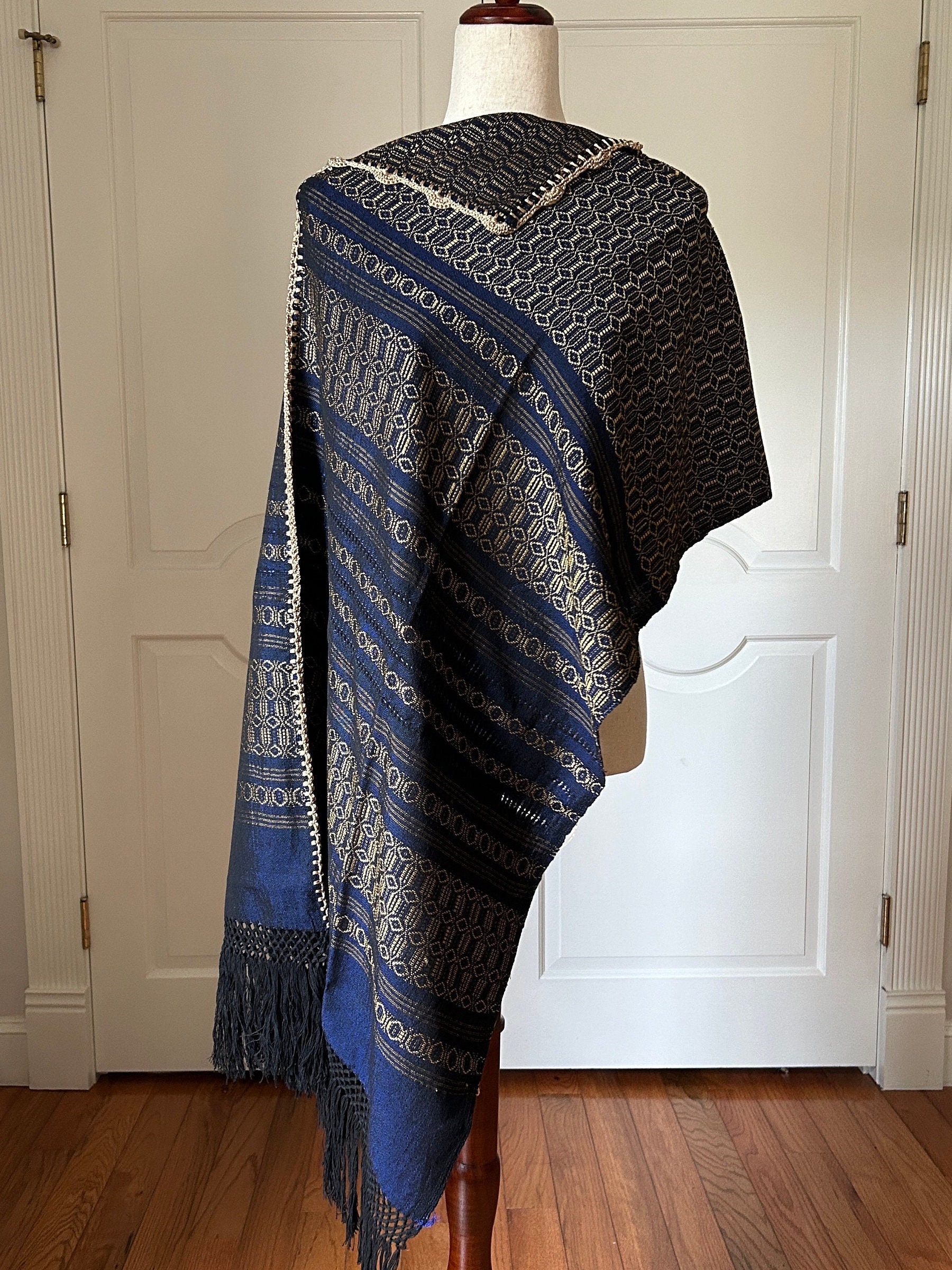 Traditional Mexican Rebozo From Oaxca Mex. Mexican Shawl,fringed Vest ...