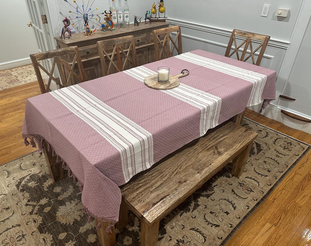 98'' Tablecloth From Oaxaca Mexico Made With Handloom Fabric. - Etsy