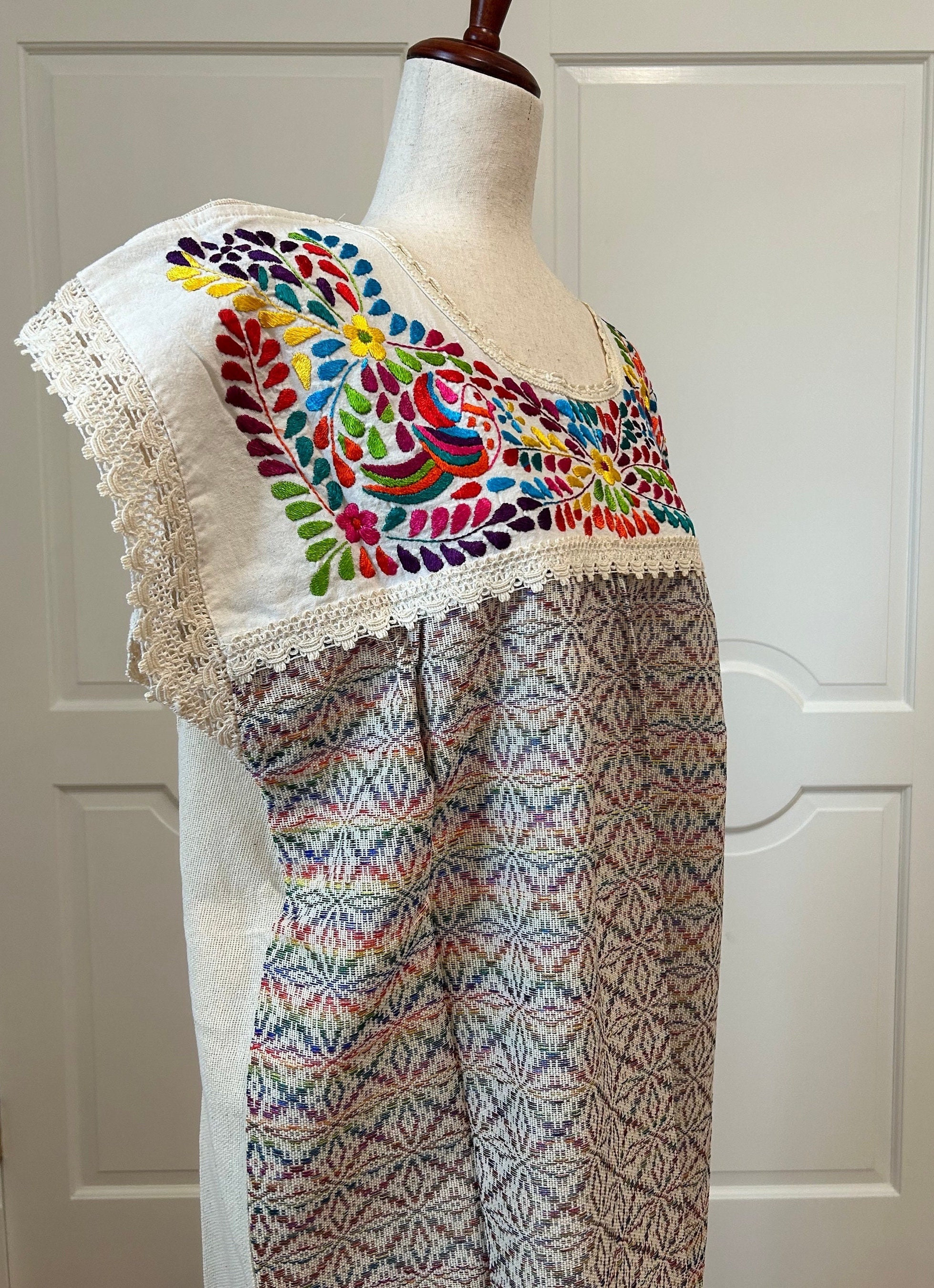 Paloma Embroidered Mexican Dress is Made in Oaxaca Mex. Hand Loom ...