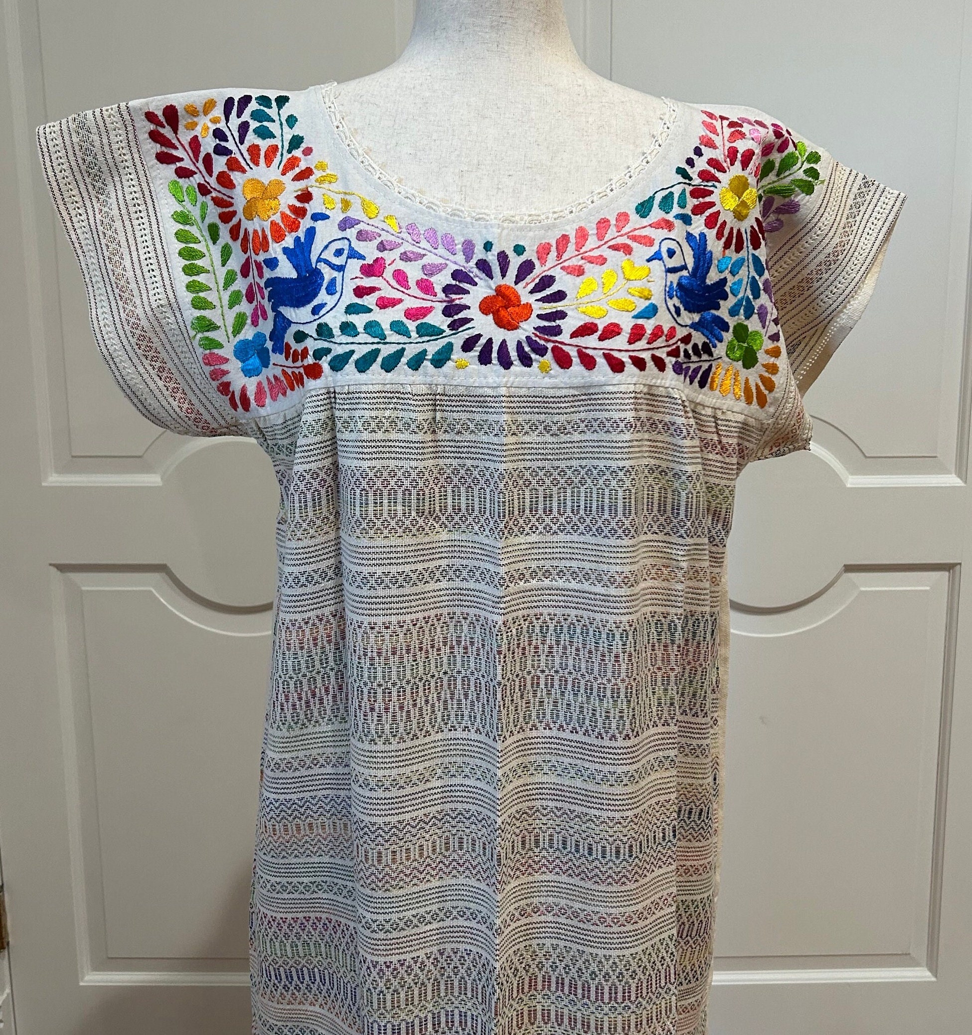 Paloma Embroidered Mexican Dress is Made in Oaxaca Mex. Hand Loom ...