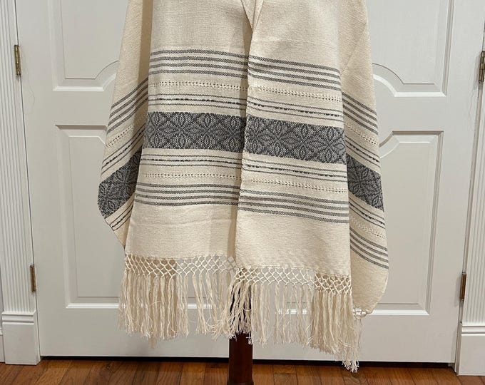 Traditional Mexican Rebozo From Oaxaca Mex. Mexican Shawl, Fringed Vest ...