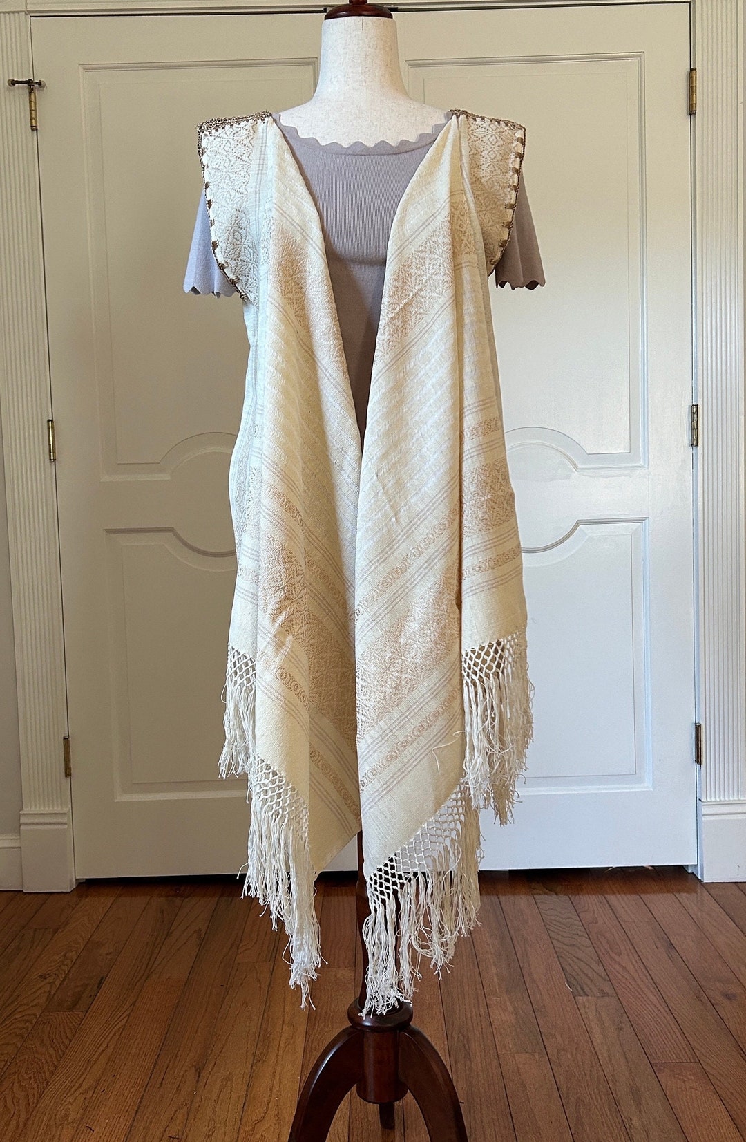 Traditional Mexican Rebozo From Oaxca Mex. Mexican Shawl,fringed Vest ...