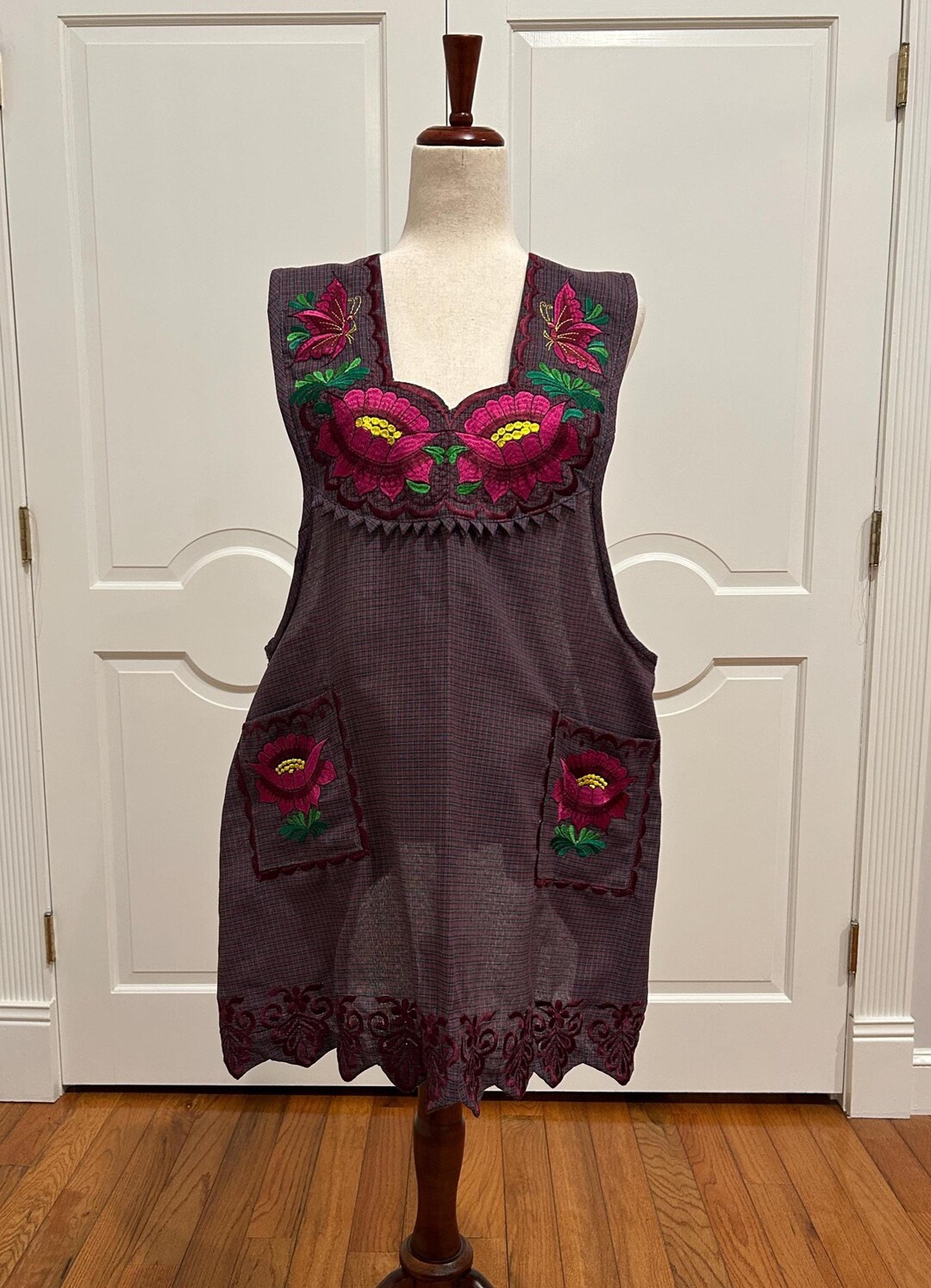 One of the Kind Traditional Oaxaca Apron for Woman. With Pockets and ...
