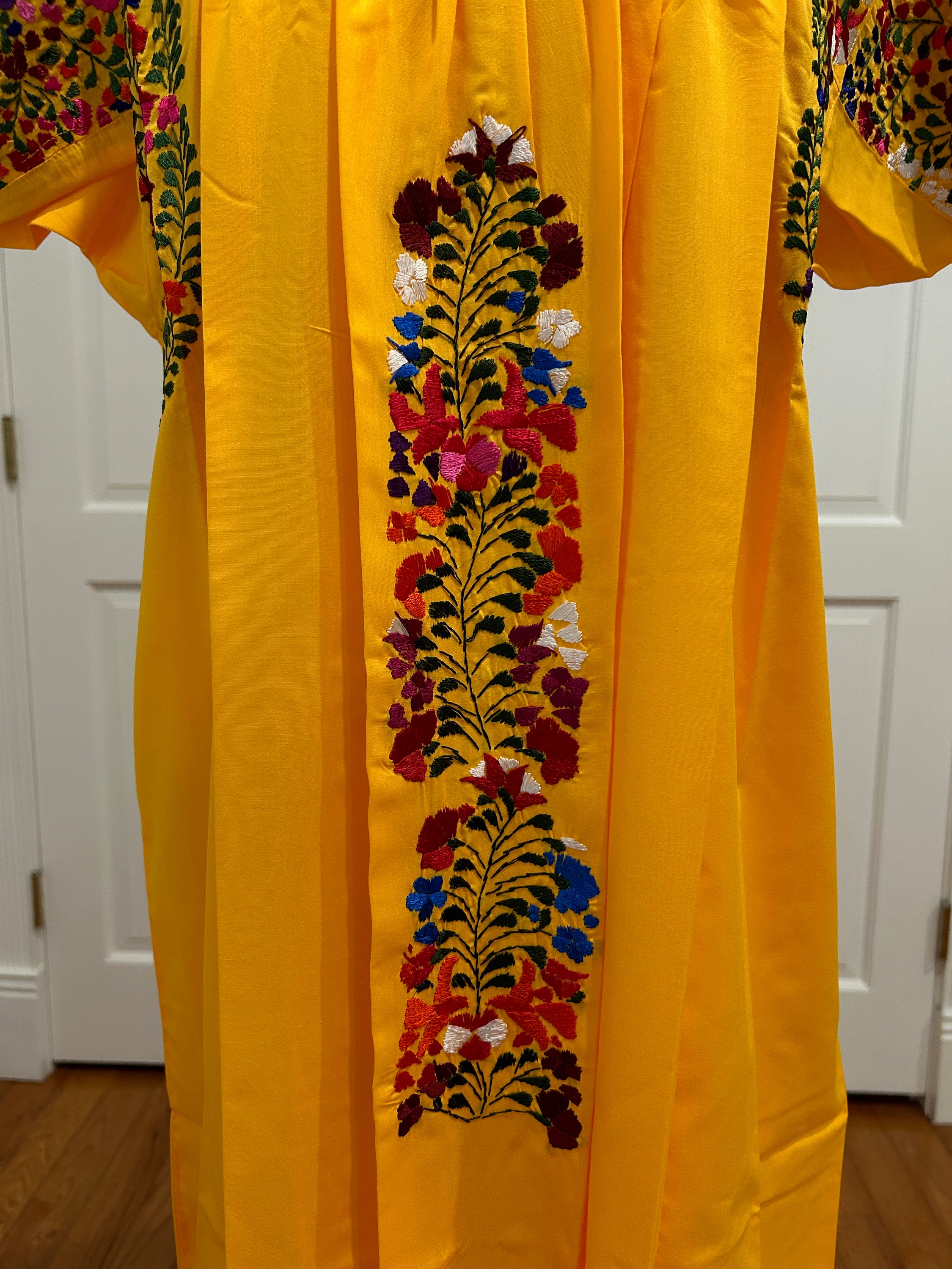 San Antonino Maxi Dress, Oaxaca Mexican Dress. Hand Embroidered ...