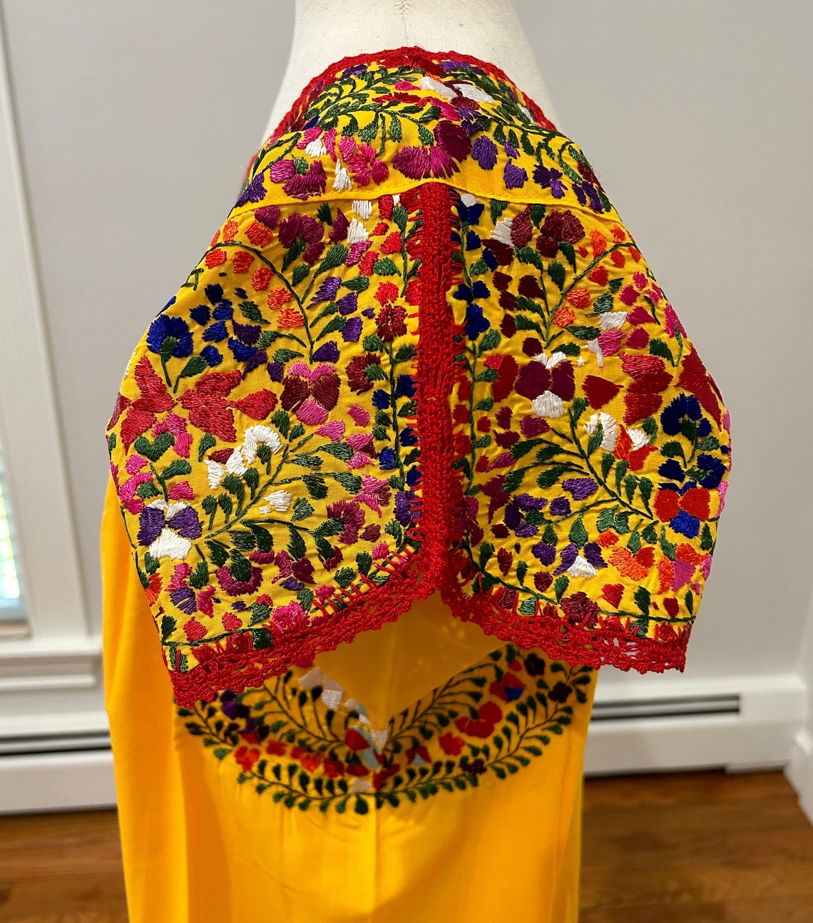 San Antonino Maxi Dress, Oaxaca Mexican Dress. Hand Embroidered ...