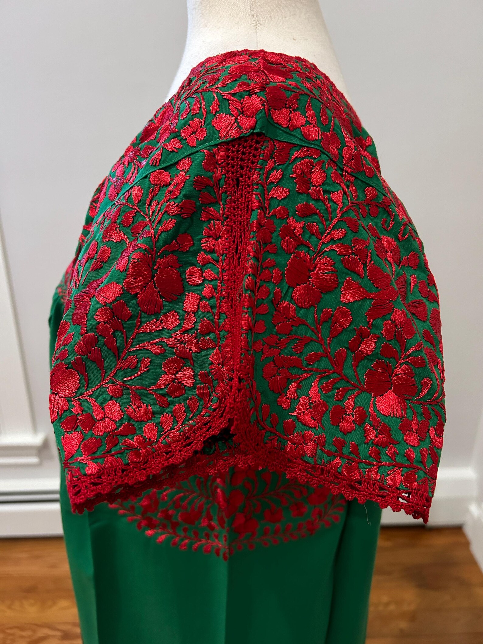 San Antonino Maxi Dress, Oaxaca Mexican Dress. Hand Embroidered. Silk ...